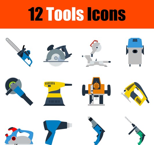 Tools icon set-5 Royalty Free Vector Image - VectorStock