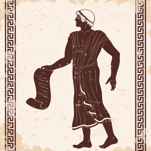 Ancient greek man and woman Royalty Free Vector Image