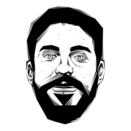 Head of bearded man Royalty Free Vector Image - VectorStock