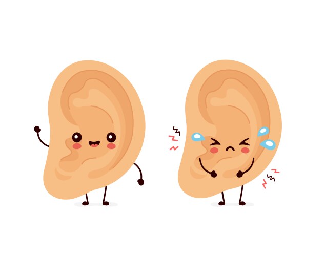 Cartoon funny ear human body organ character Vector Image