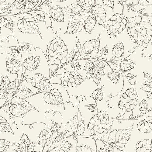 Malt and cone hop seamless pattern Royalty Free Vector Image
