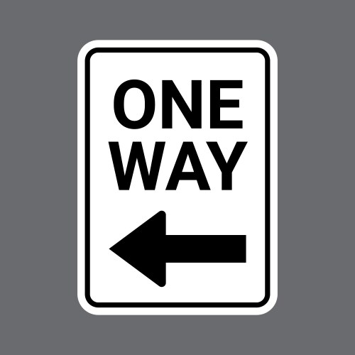 One Way Road Sign Traffic Arrow Royalty Free Vector Image