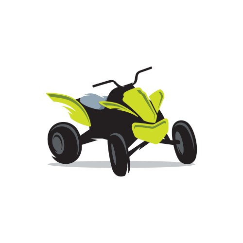 Red quad bike inscription and flame on white Vector Image