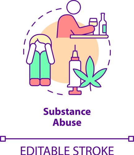 Substance abuse concept flat Royalty Free Vector Image
