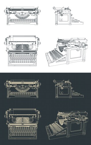 Keyboard blueprints Royalty Free Vector Image - VectorStock