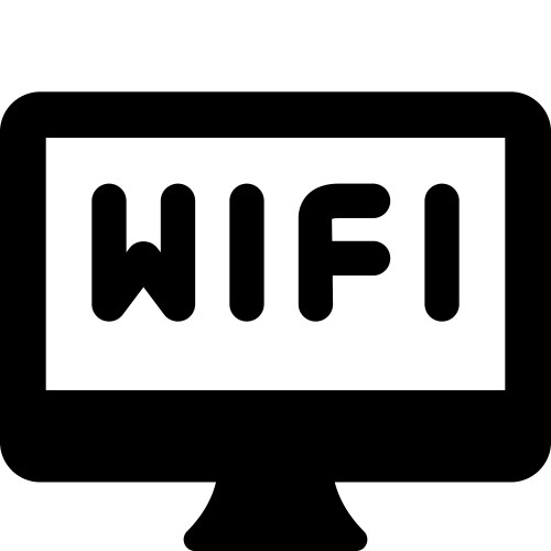 Wi-fi connection activated on desktop Royalty Free Vector