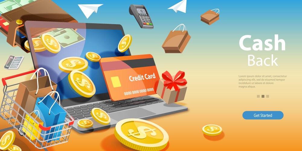 Cash back banner template Royalty Free Vector Image