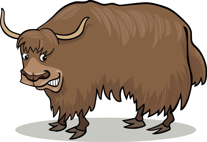 Cartoon happy yak Royalty Free Vector Image - VectorStock