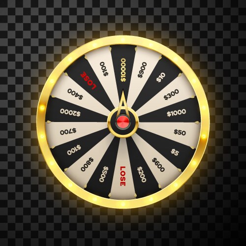 Casino spinning fortune wheel banner Royalty Free Vector