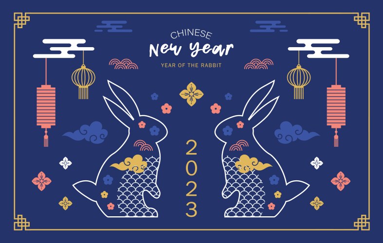 Chinese new year 2023 of the rabbit Royalty Free Vector