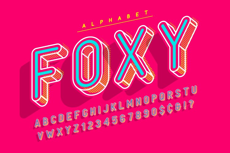 Modern playful fun font and alphabet Royalty Free Vector