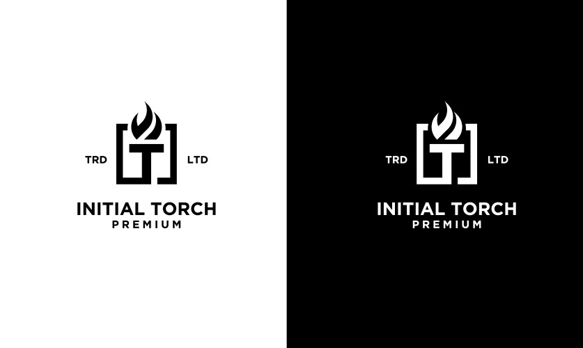 Simple torch logo symbol design Royalty Free Vector Image