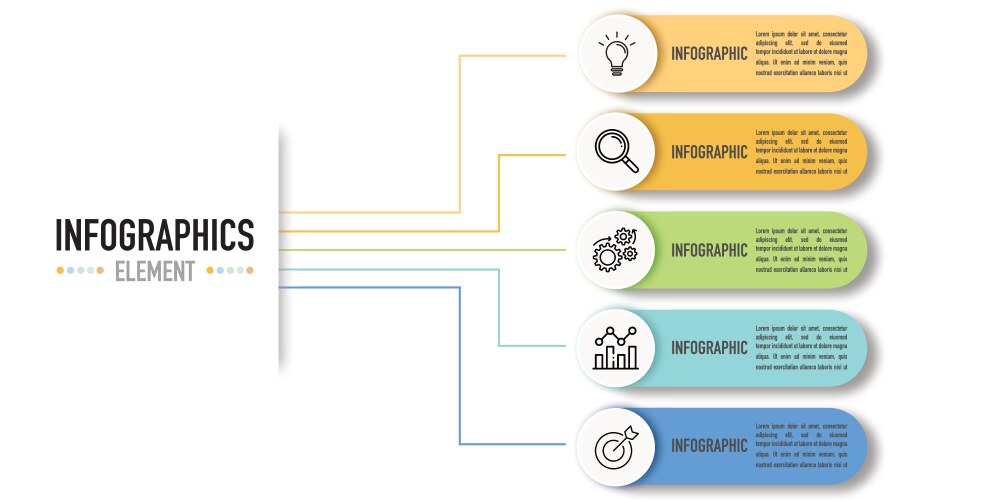 Rectangular mind map infographic for business Vector Image