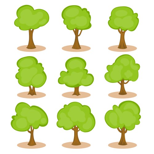 Set of simple tree Royalty Free Vector Image - VectorStock