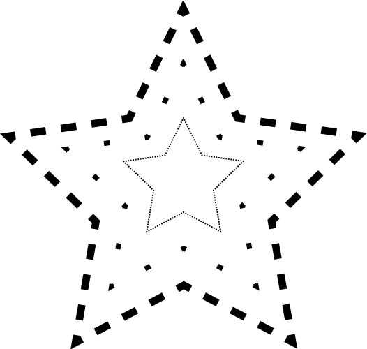 Dotted star shape for tracing lines preschool Vector Image