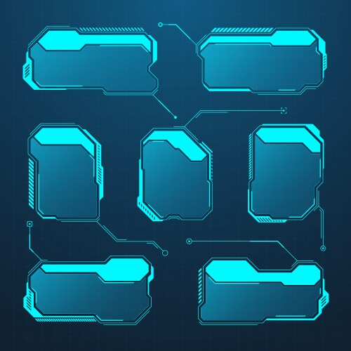 Futuristic frames cyberpunk hud square screen Vector Image