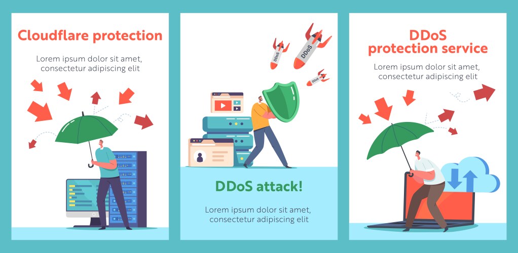 Cloud storage protection hacker and ddos attack Vector Image