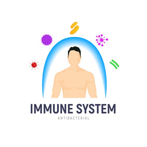Immune system icon logo health bacteria Royalty Free Vector