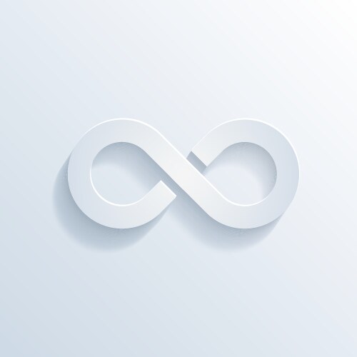 Infinity sign with realistic shadow Royalty Free Vector