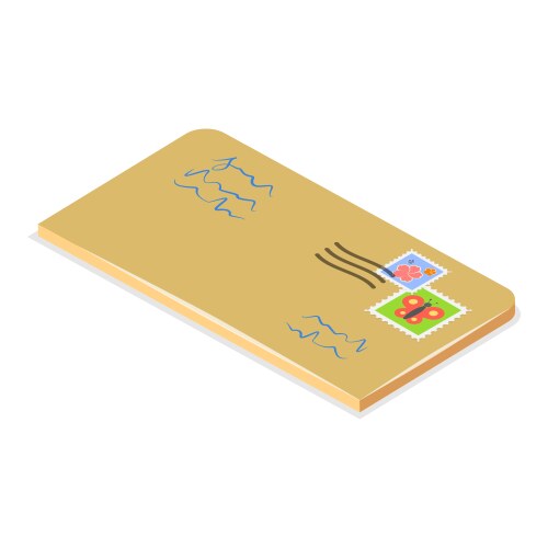 Open craft envelope with handwritten paper letter Vector Image