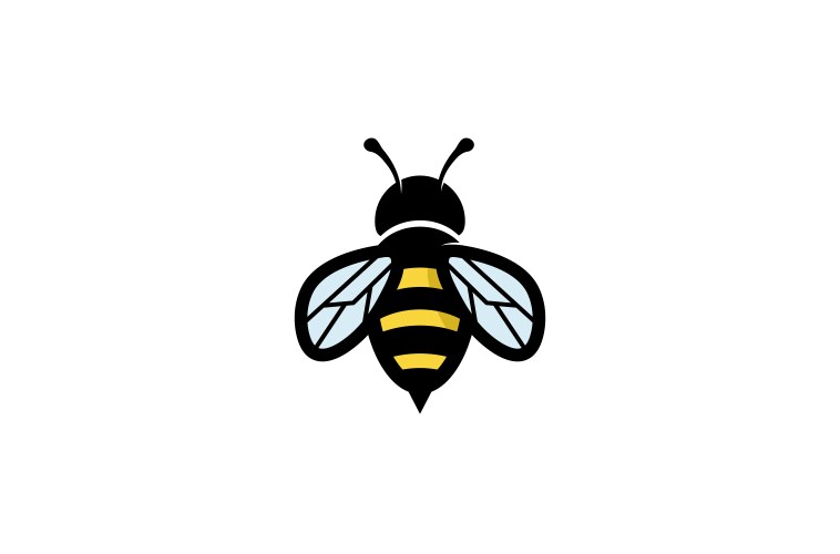 Creative bee queen abstract logo design Royalty Free Vector