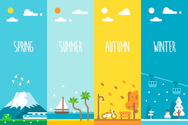 Four seasons banners Royalty Free Vector Image