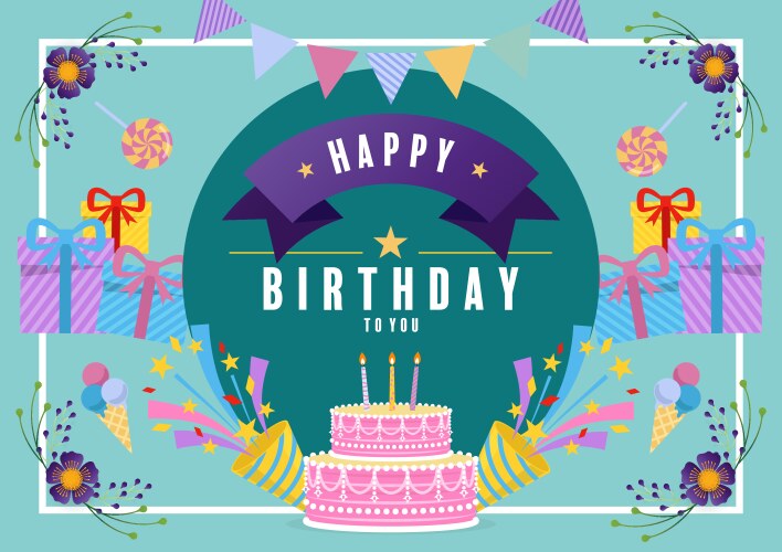 Happy birthday greeting Royalty Free Vector Image