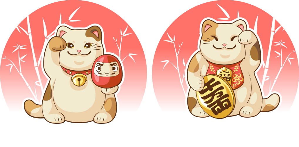 Traditional mask for japanese kabuki theater set Vector Image