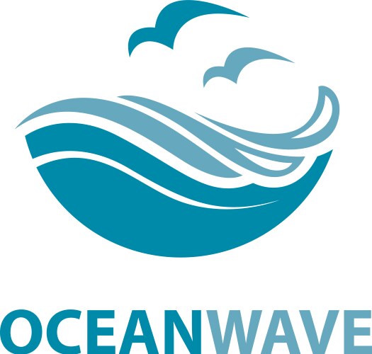 Sea wave logo template Royalty Free Vector Image