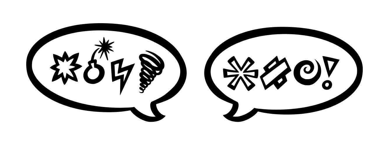 Swearing speech bubble censored with symbols hand Vector Image