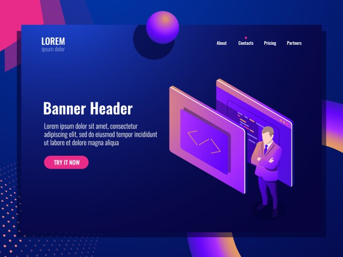 Programming and software development web page Vector Image