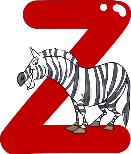 Animal alphabet with zebra Royalty Free Vector Image