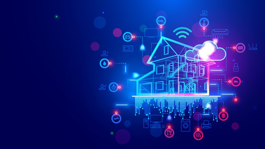 Concept of smart house with iot Royalty Free Vector Image