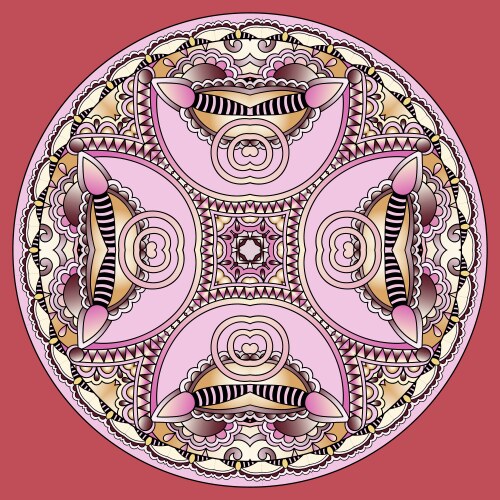Decorative design of circle dish template round Vector Image