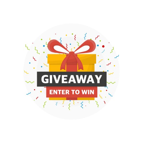 Giveaway logo template for social media post Vector Image