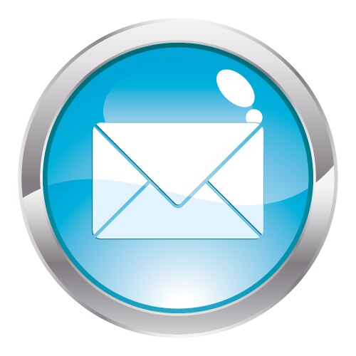 Metallic mail button Royalty Free Vector Image