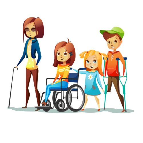 Family and handicapped child Royalty Free Vector Image