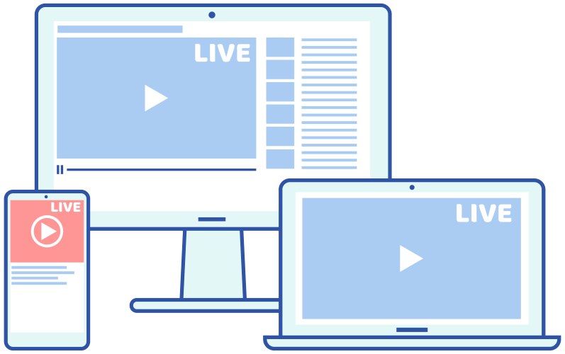 Video recording live broadcast stream vlog Vector Image