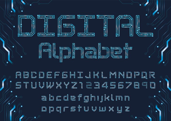Circuit Board Font Vector Images (over 560)