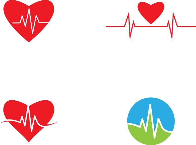 Heart beat line logo Royalty Free Vector Image