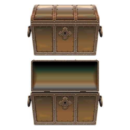 Old medieval chest Royalty Free Vector Image - VectorStock