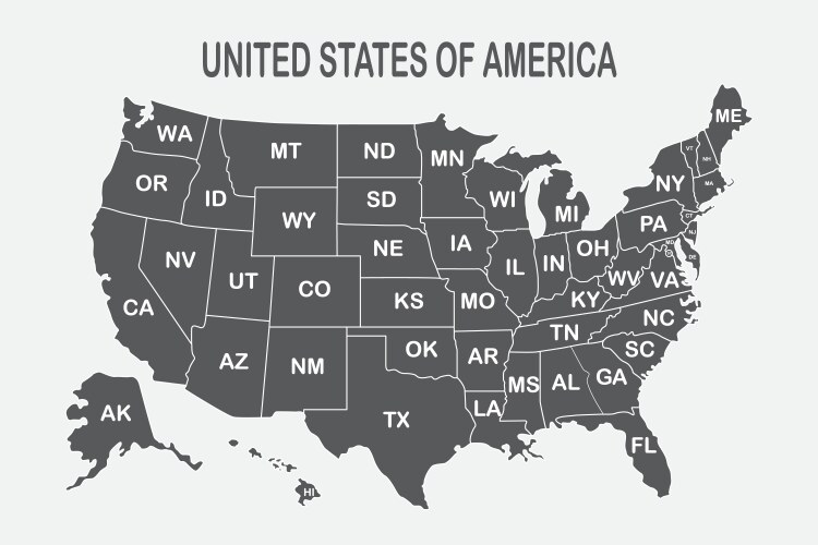 Poster map of united states america with state Vector Image