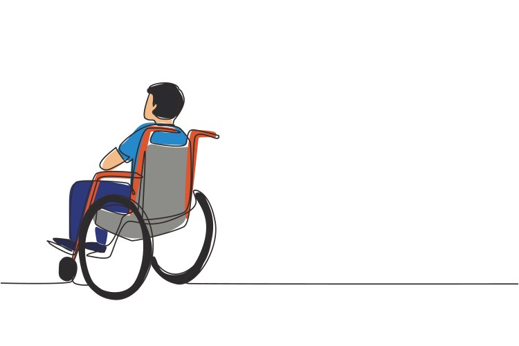 Continuous one line drawing back view a male Vector Image