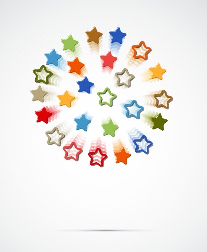 Abstract color stars on light background Vector Image