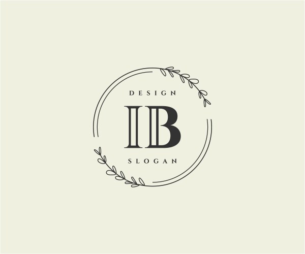 Ib initial handwriting logo design Royalty Free Vector Image