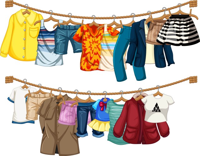 Clothes on the line Royalty Free Vector Image - VectorStock