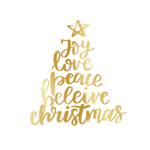 Red sparkling calligraphy with gold bell Vector Image