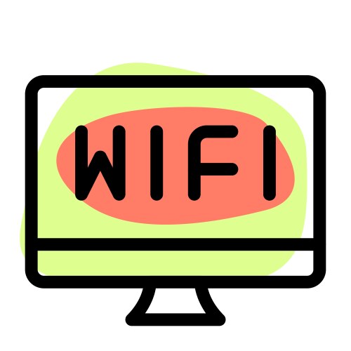 Wi-fi connection activated on desktop Royalty Free Vector