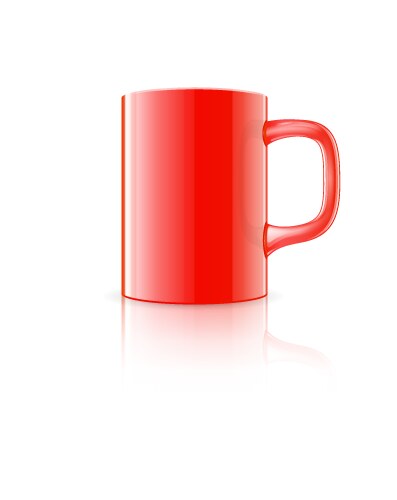 Red mug realistic isolated on white 3d Royalty Free Vector