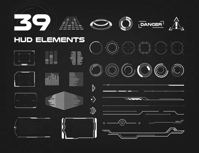 Hud elements set graphic abstract futuristic Vector Image